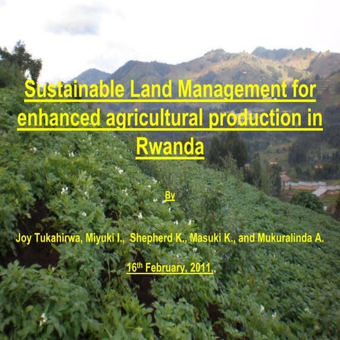Sustainable Land Management for enhanced agricultural production in ...