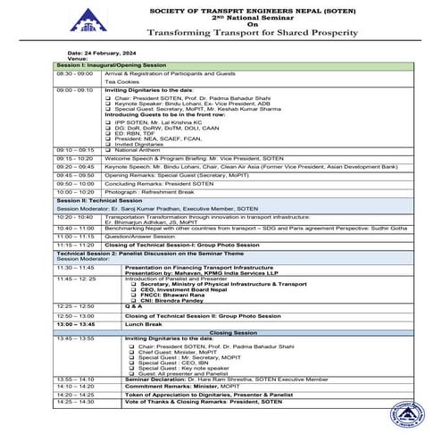 seminar program schedule of the national seminar | PDF