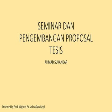 Seminar proposal tesis | PPTX