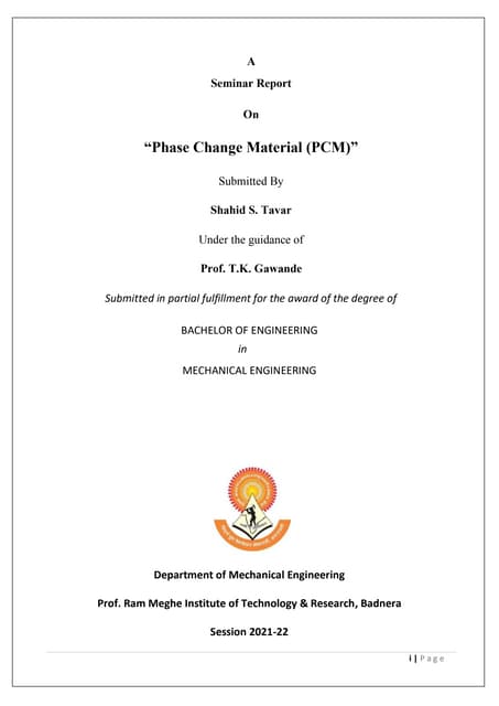 Phase changing materials | PPT