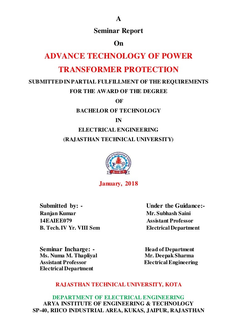 Seminar Report Cover Page seminar-report-cover-page