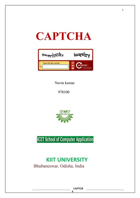 Captcha ppt | PPTX