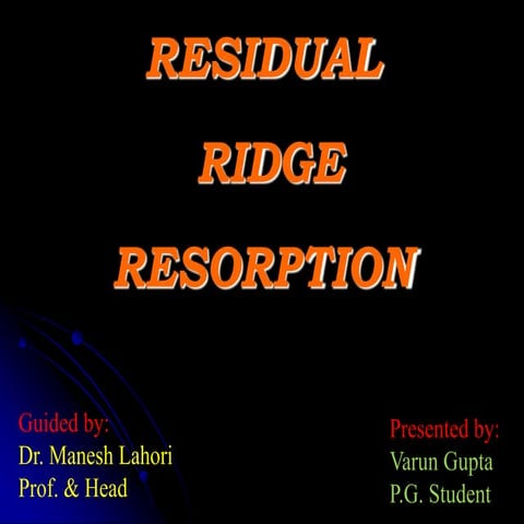 Seminar residual ridge resorption | PPTX