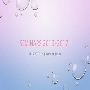 Seminars 2016 2017 | PPTX