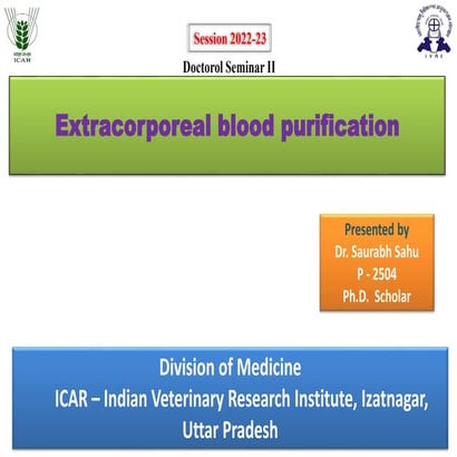 Seminar saurabh 2.pptx Seminar on blood purification | PPT
