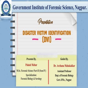 Disaster Victim Identification (DVI) | PPTX