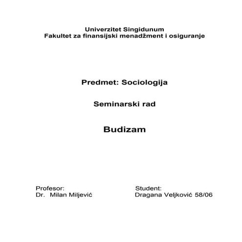 Seminarski budizam | PDF