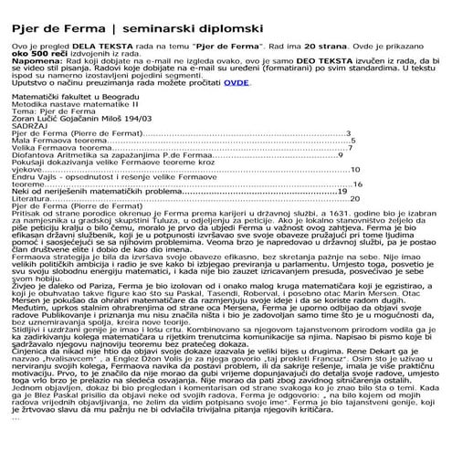 Seminarski diplomskipjer de-ferma | PDF