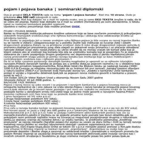 Banke pojam i vrste | DOC