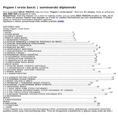 Seminarski diplomskipojam i-vrste-berzi | PDF