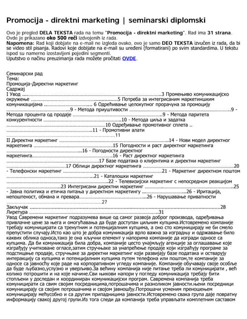 Medjunarodni marketing program | PDF