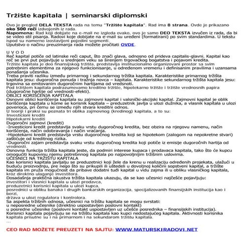 Pojam, funkcije i trziste novca | DOC