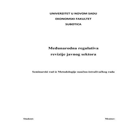 Seminarski rad iz metodologije naucno istrazivackog rada | DOC