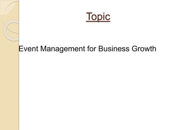 Event management ppt. | PPTX