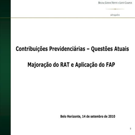 Seminário FIEMG - RAT - FAP | PDF