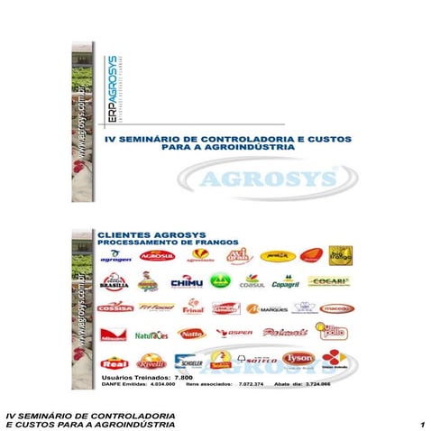 IV Seminário de Controladoria e Custos para Agroindústria (Agrosys) | PDF