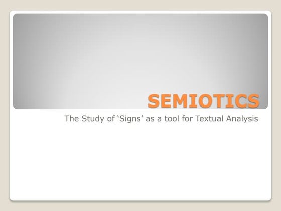 Semiotics | PPT