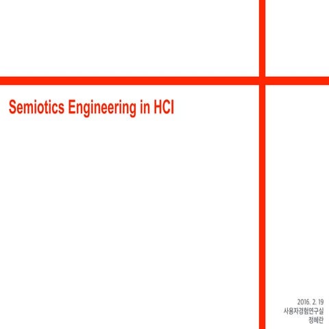 Semiotics engineering in HCI | PPT