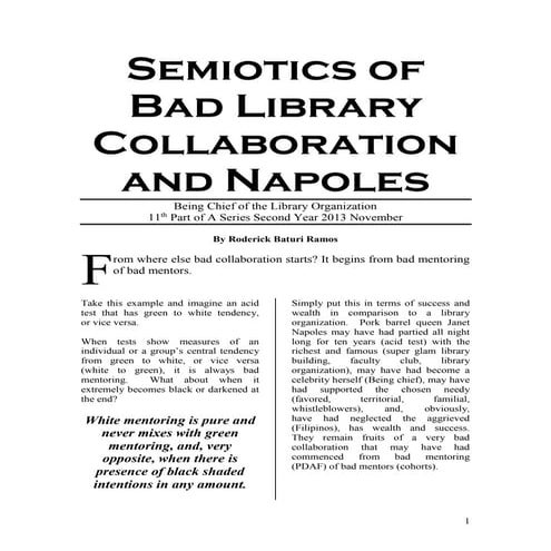 Semiotics of bad library collaboration (and Napoles) | PDF | Career ...