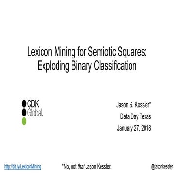 Lexicon Mining for Semiotic Squares: Exploding Binary Classification | PPTX