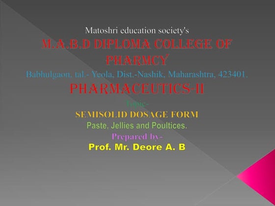 semisolid dosage form | PPT