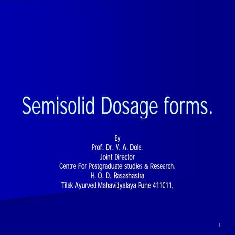 Semisolid dosage forms | PDF