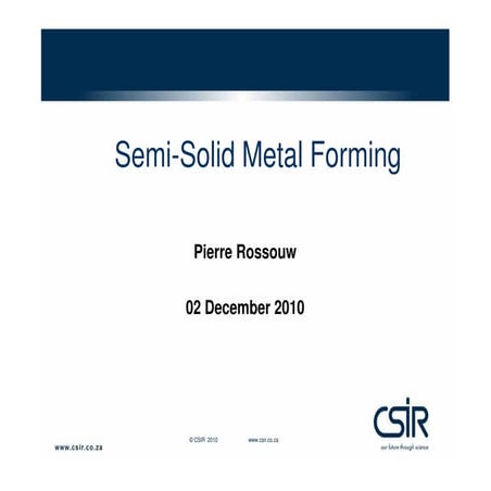 Semi solid metal forming | PDF