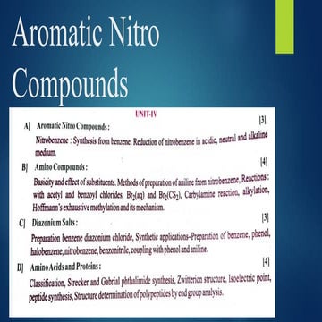 sem iv aro nitro compound Sant gadge Baba Amravati University | PPT