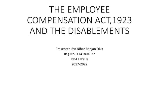 Employees' Compensation Act,1923 (Part 1) | PPTX