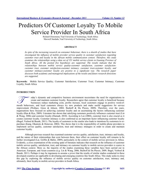 Chapter 1 thesis Customer Satisfaction | PDF