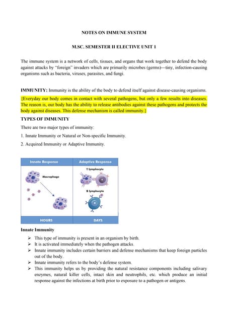 Non-Specific Immune Response | PPTX