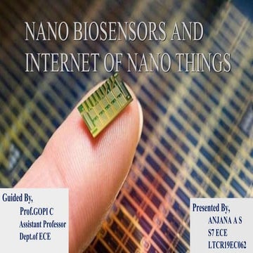 NANO BIOSENSORS AND INTERNET OF NANO THINGS (2022) | PPT