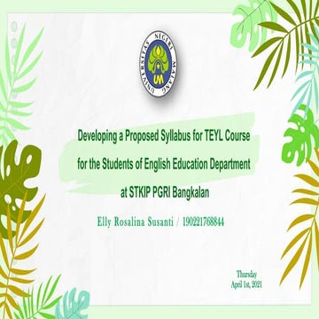 Seminar Proposal in EYL by Elly Rosalina S | PPTX