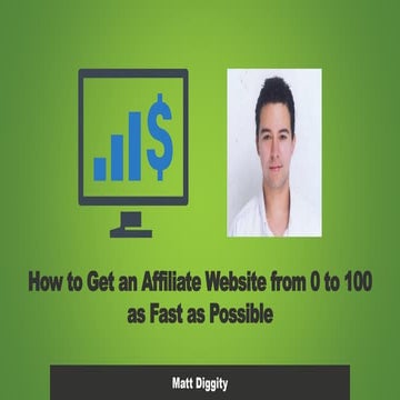 Matt Diggity — How to Get an Affiliate Website from 0 to 100 as Fast as ...