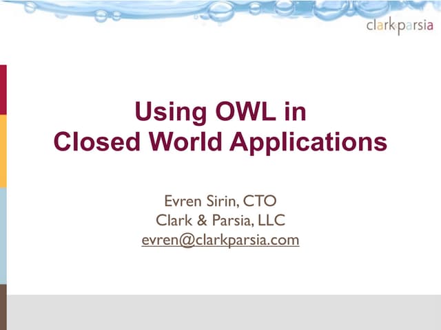 Validating Linked Data with OWL | PPT Validating Linked Data with OWL | PPT