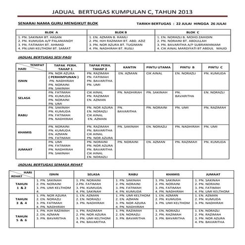 Jadual tugasan | PDF