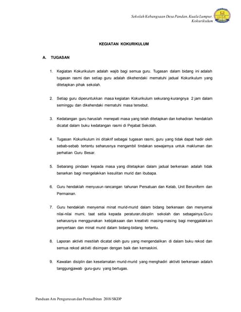 6. senarai tugas gpk kokurikulum | PDF