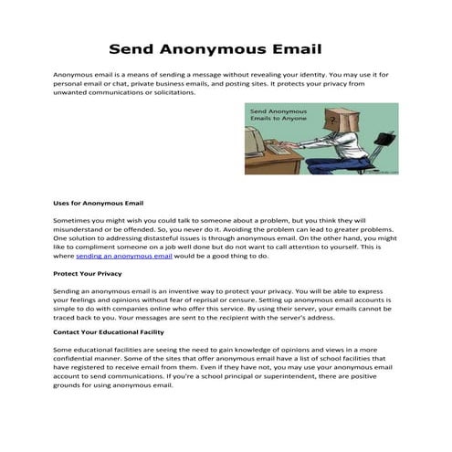Send Anonymous Email | PDF