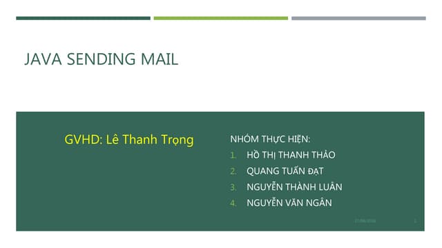 Java Sending mail | PPT Java Sending mail | PPT