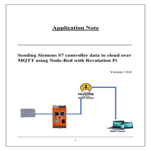 Sending Siemens S7 Controller Data to Cloud Over MQTT Using Node Red With Revolution Pi | PDF