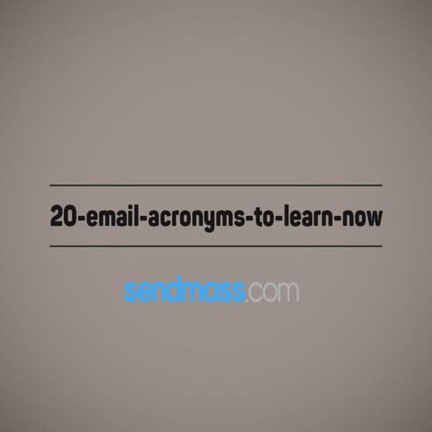 20 Acronyms in Email you need to know | PDF