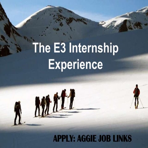 The Engage3 Internship Experience | PPTX