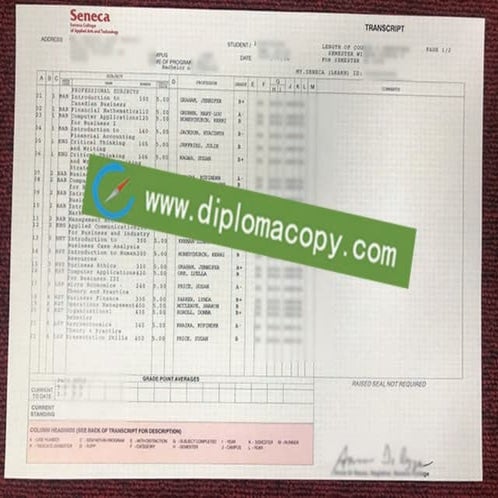 Seneca College transcript diploma | PPT