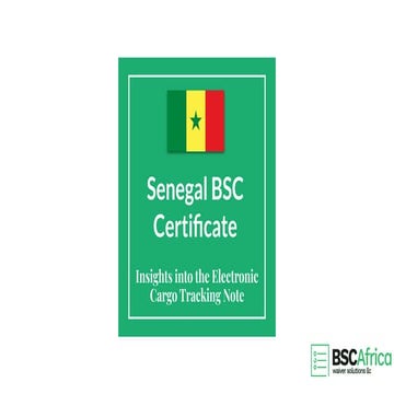 Senegal BSC Certificate Procedure BSC Africa | PDF