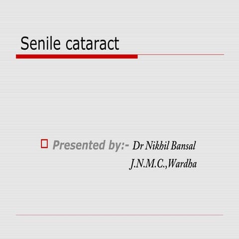 Senile Cataract | PPT
