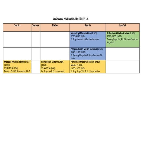 Jadwal kuliah | PPT