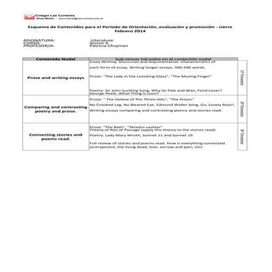 Esquema de contenidos nodales - writing s1 dic 2014 (1) | PDF