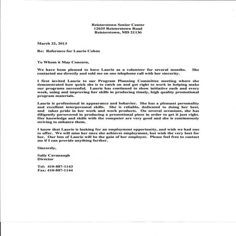 Senior center letter of recommendation0001 | PDF