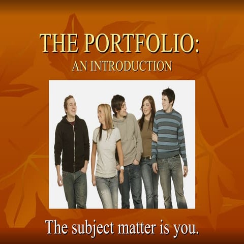 Senior Exit Portfolio Introduction | PPT