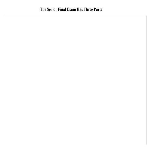 Senior Final Exam 2019 | PPT
